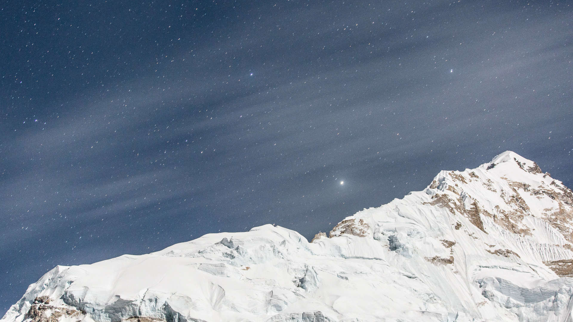 Stars rising over Mt Nuptse from Mt. Everest basecamp - Elia Saikaly ...