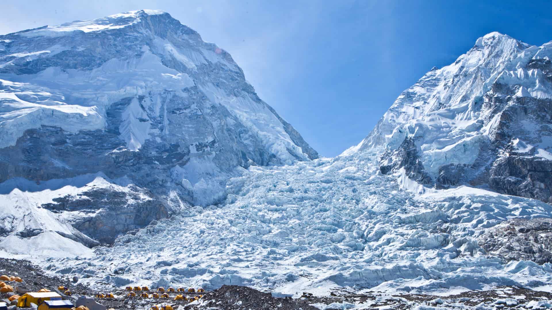Wide shot of the shadows revealing the Khumbu Icefall - Elia Saikaly ...
